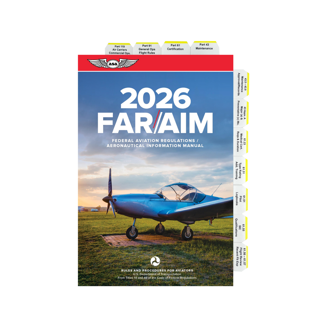 2026 ASA Pre-Tabbed FAR/AIM for Private Pilot, Instrument, Commercial ...