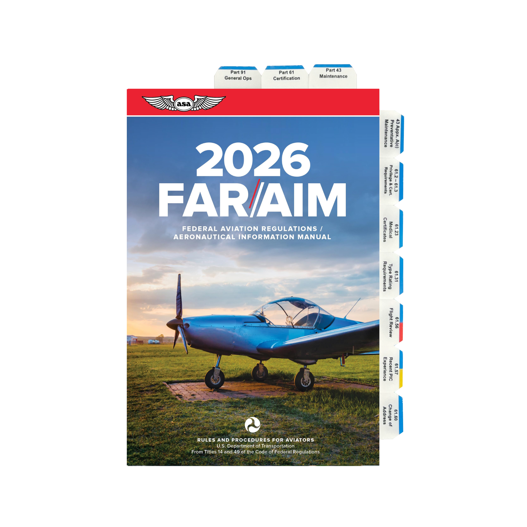 2026 ASA Pre-Tabbed FAR/AIM for Private Pilot, Instrument, Commercial ...